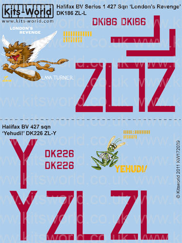 Kits World 172039 Handley Page Halifax Mk.V ('London's Revenge' and 'Yehudi')