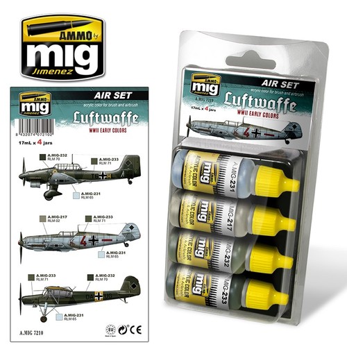 AMMO of Mig Jimenez A.MIG 7210 Luftwaffe WWII Early Colors Set