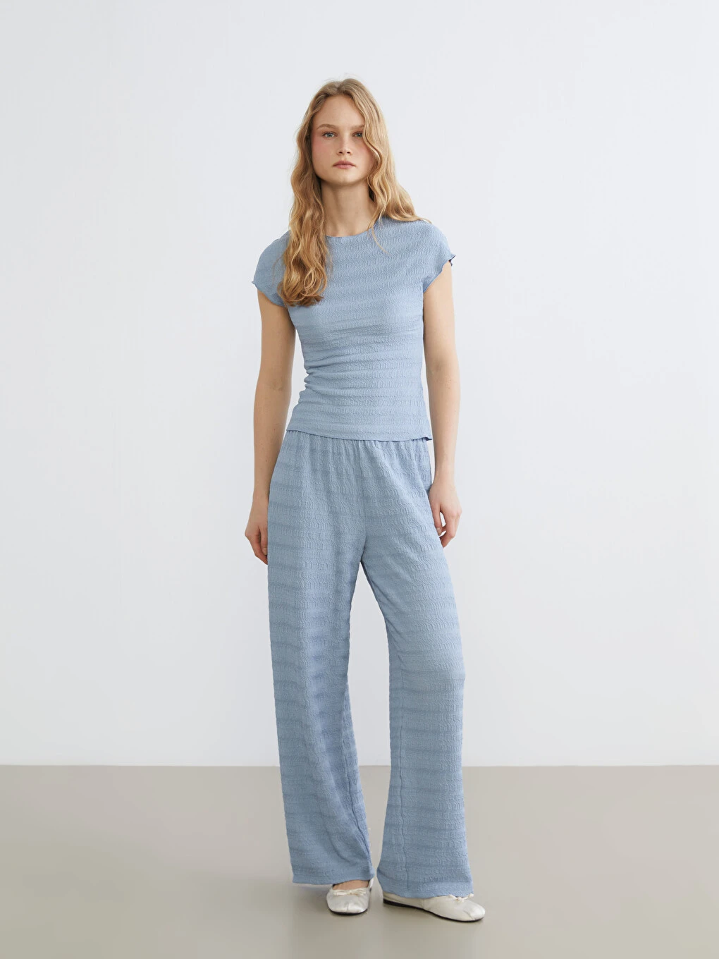 XSIDE Bluza Sa Okruglim Izrezom, Teksturisana