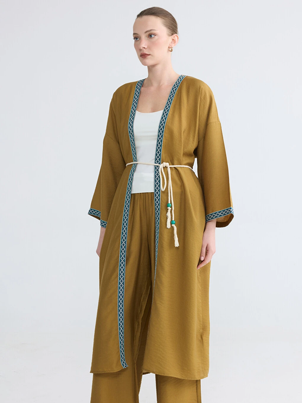 LCW EVERYDAY Ženski Kimono Sa Šal Kragnom I Vezom