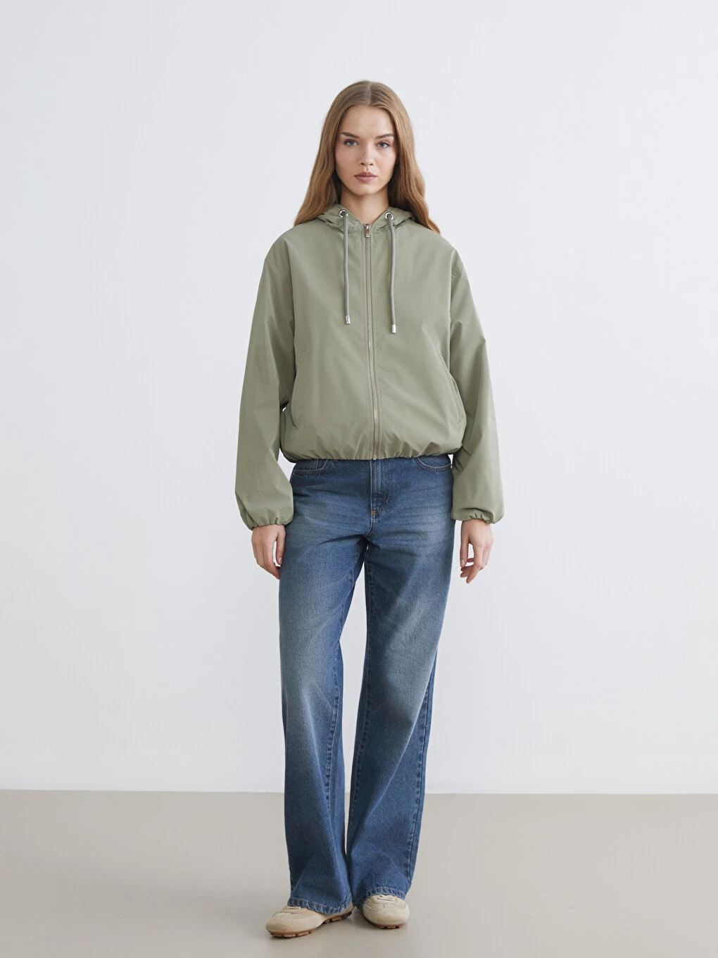 XSIDE Ženski Kišni Mantil Sa Kapuljačom, Oversize, Crop