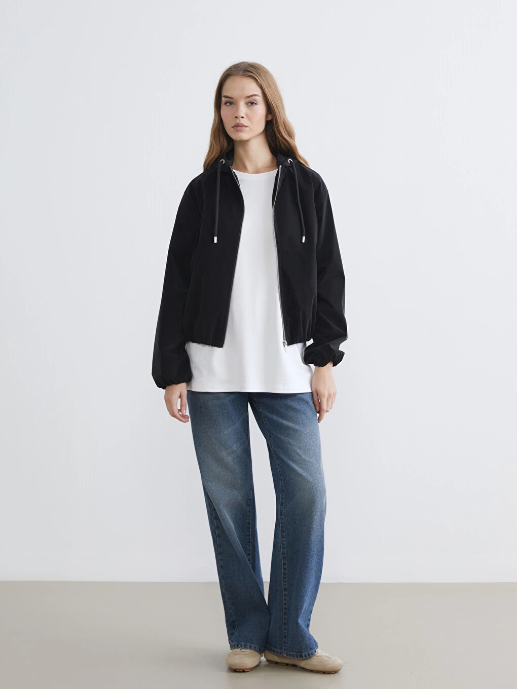 XSIDE Ženski Kišni Mantil Sa Kapuljačom, Oversize, Crop