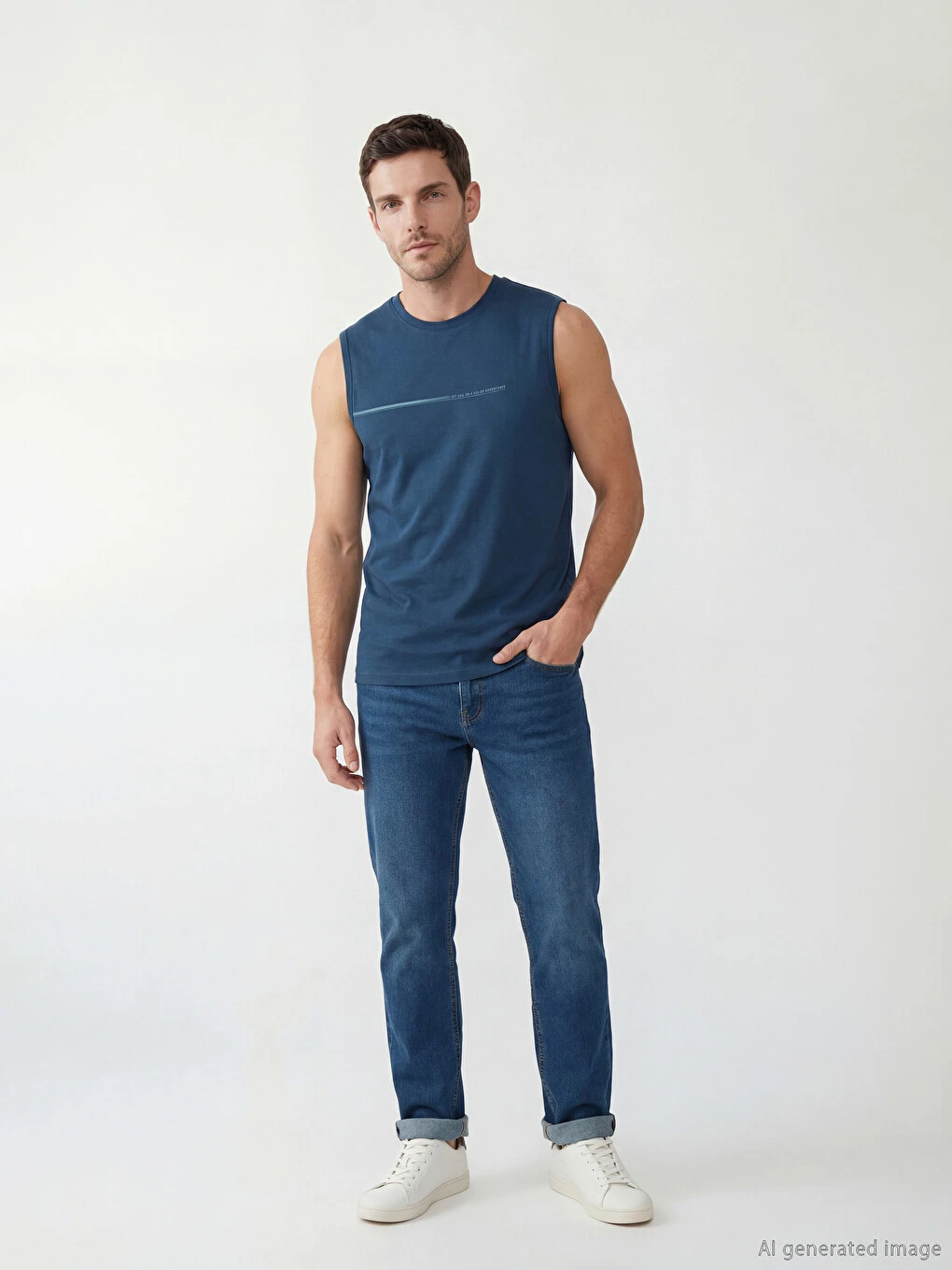LCWAIKIKI Classic Muška Bezrukavna Majica Sa Štampom I Okruglim Izrezom