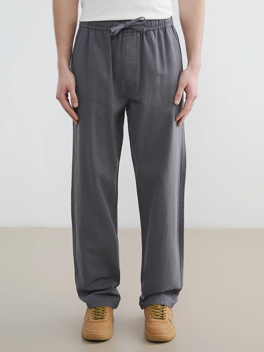 XSIDE Muške Pantalone Opuštenog Kroja Sa Izgledom Lana