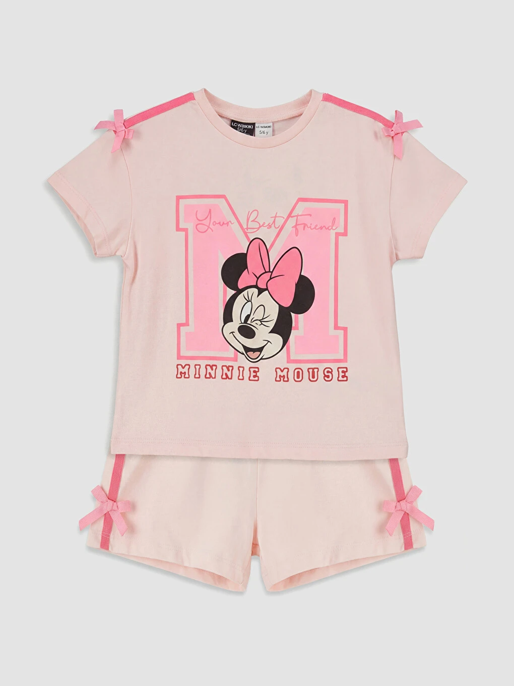 LCW Kids Minnie Mouse Štampana Majica I Šorts Za Devojčice