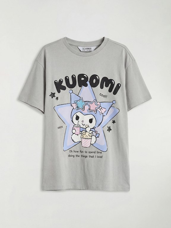 LCW Kids Majica Sa Okruglim Izrezom Kuromi Sa Štampom Za Devojčice