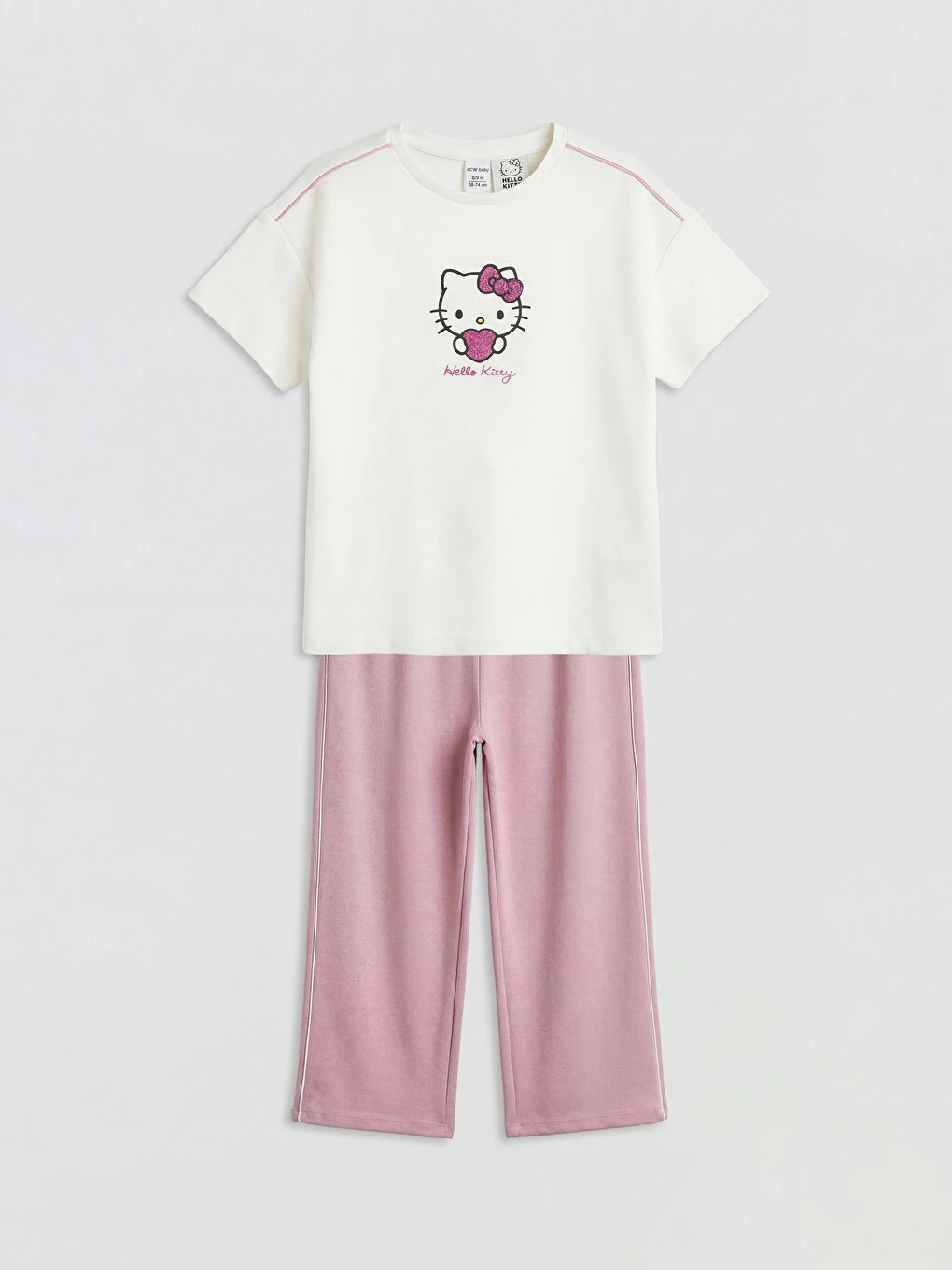LCW Kids Hello Kitty Štampana Majica I Pantalone Za Devojčice