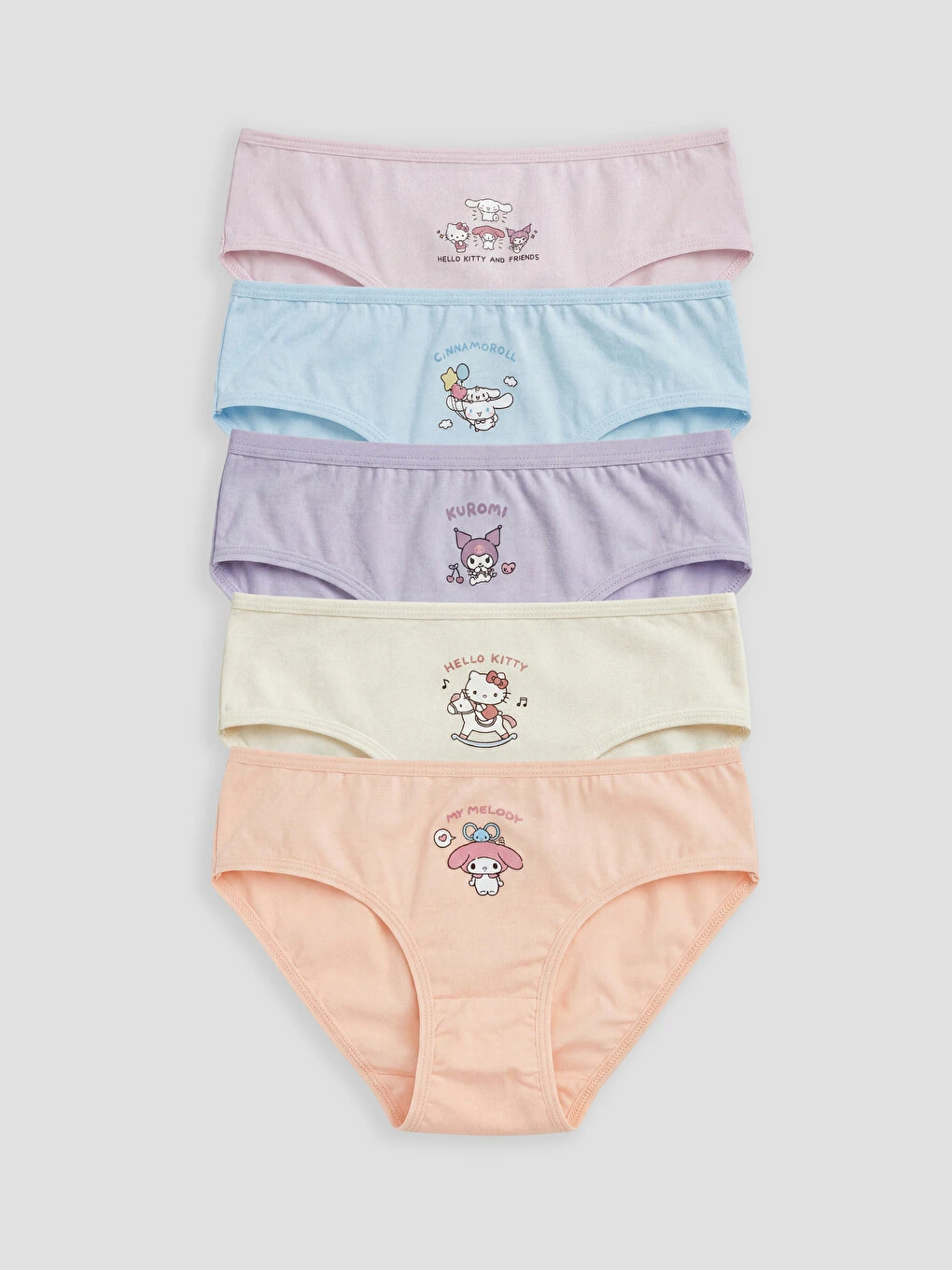 LCW Kids Hello Kitty Štampane Gaćice Za Devojčice, Pakovanje Od 5 Komada