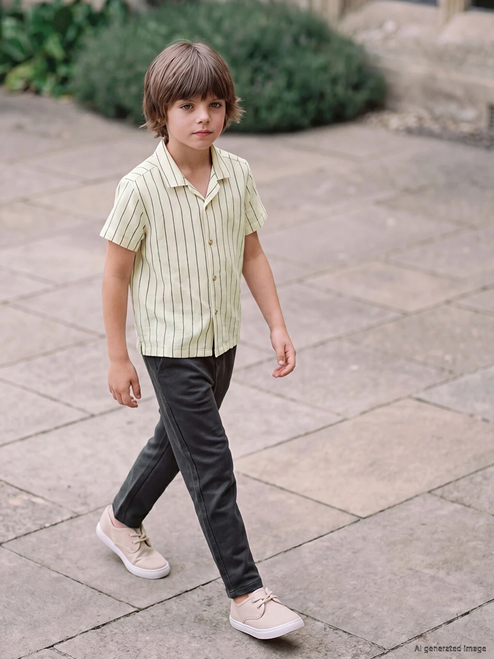 LCW Kids Prugasta Košulja S Kratkim Rukavima Za Dečake I Pantalone.