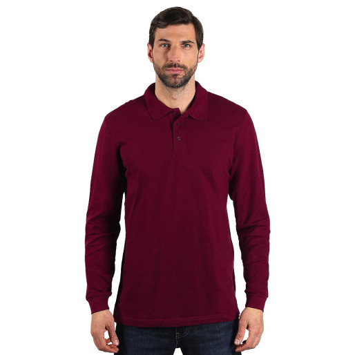 AZZURRO II LSL, PAMUČNA POLO MAJICA DUGIH RUKAVA, 180 G/M2, BORDO