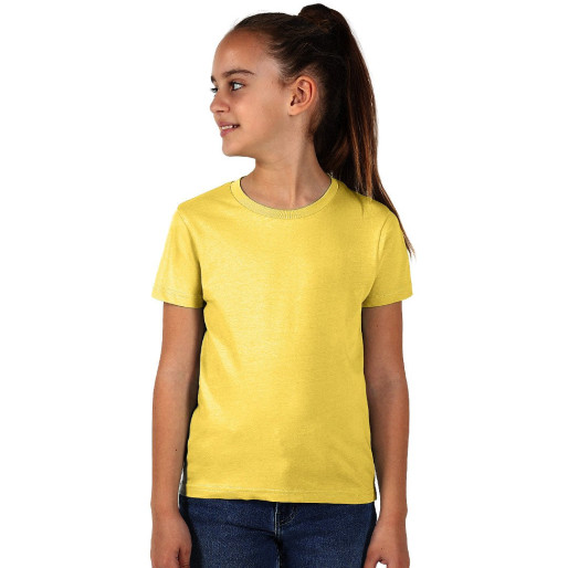 TERRA KID, DEČJA MAJICA OD ORGANSKOG ČEŠLJANOG PAMUKA, 150G/M2, SVETLO ŽUTA