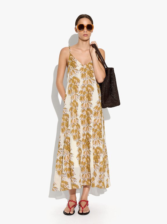 LONG DRESS WITH STRAPS 100% COTTON