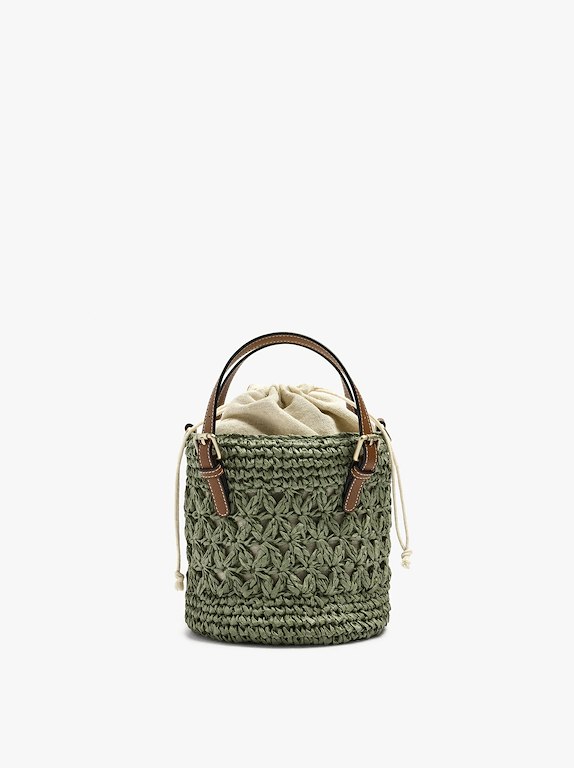 BUCKET BAG WITH PAPER STRAW EFFECT