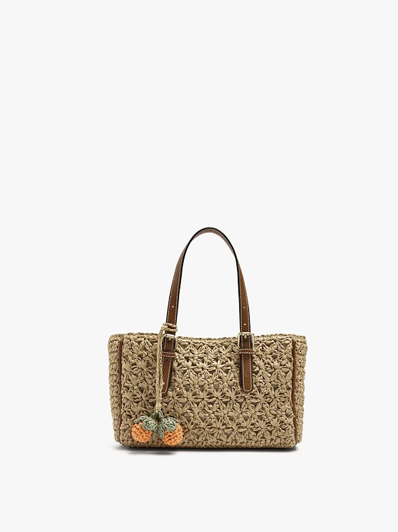 TOTE BAG PAPER STRAW WITH HANDLE