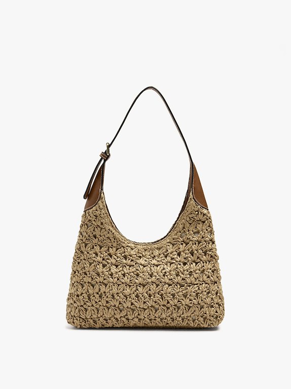 SHOULDER BAG WITH PAPER STRAW EFFECT