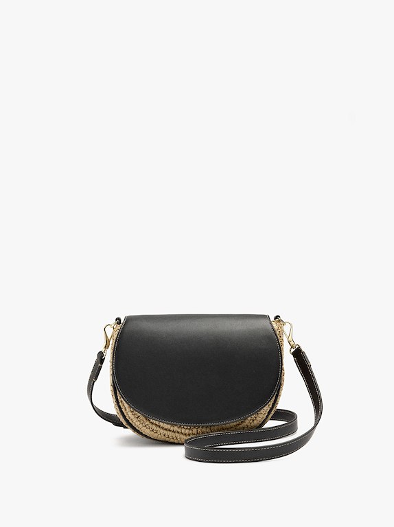 CROSSBODY BAG WITH PAPER STRAW EFFECT WITH FLAP