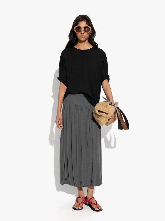 PLAIN BLOUSE WITH SHORT SLEEVES