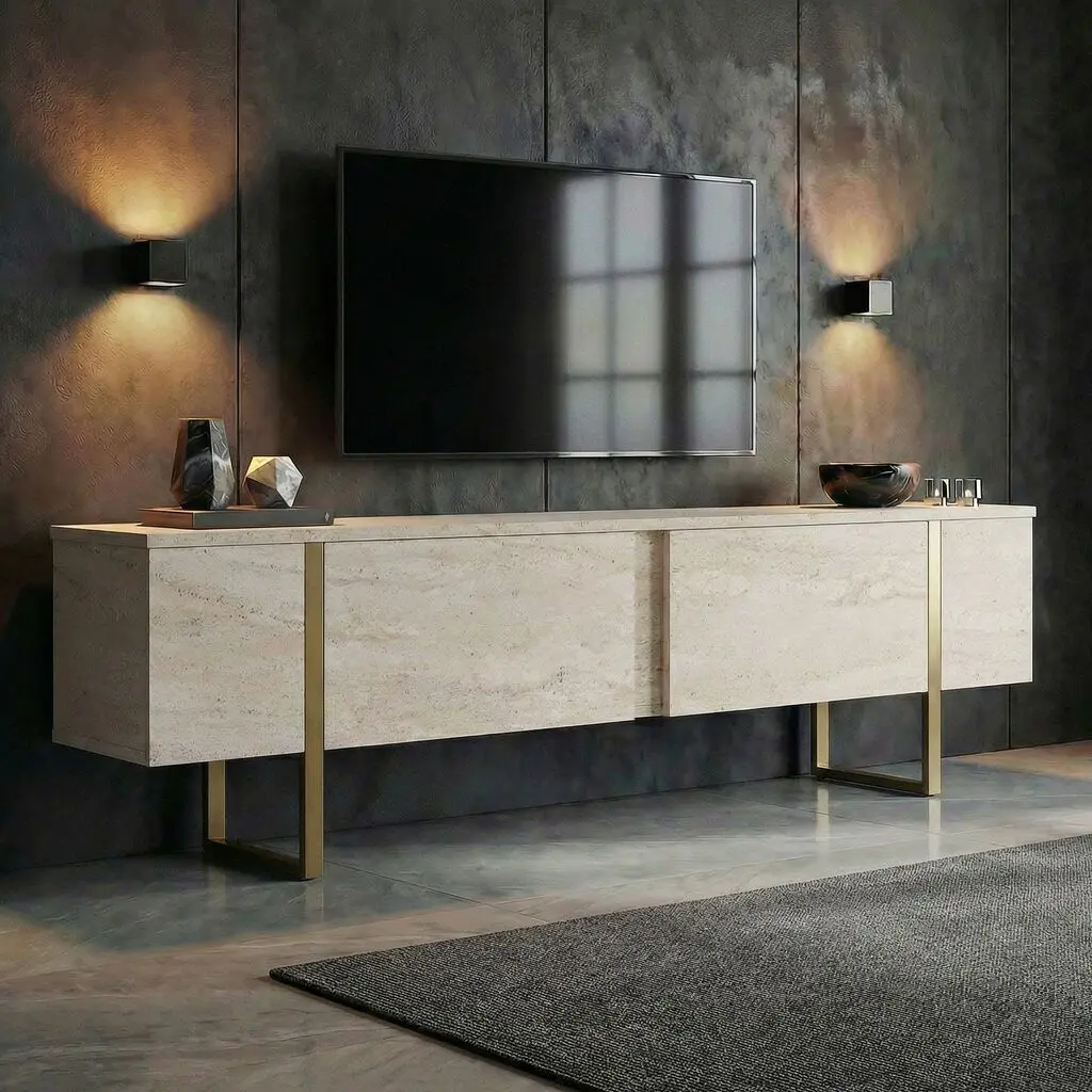 Nordure TV komoda, 180x50x30cm, Bež