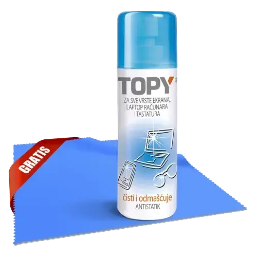 Topy Sprej sa krpicom za čišćenje ekrana, 120ml