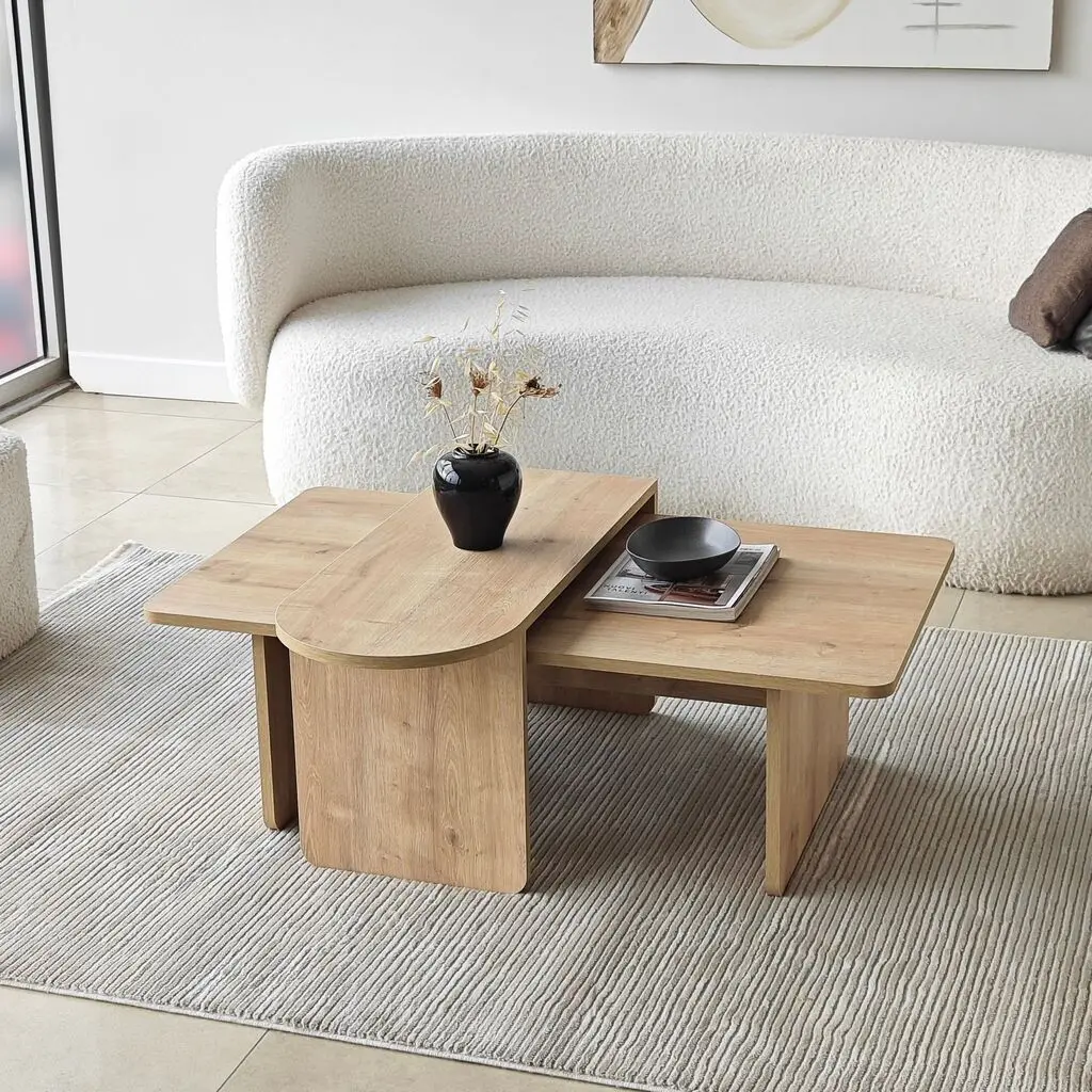 Hanah Home Set kafenih stočića, 105x35cm, Krem
