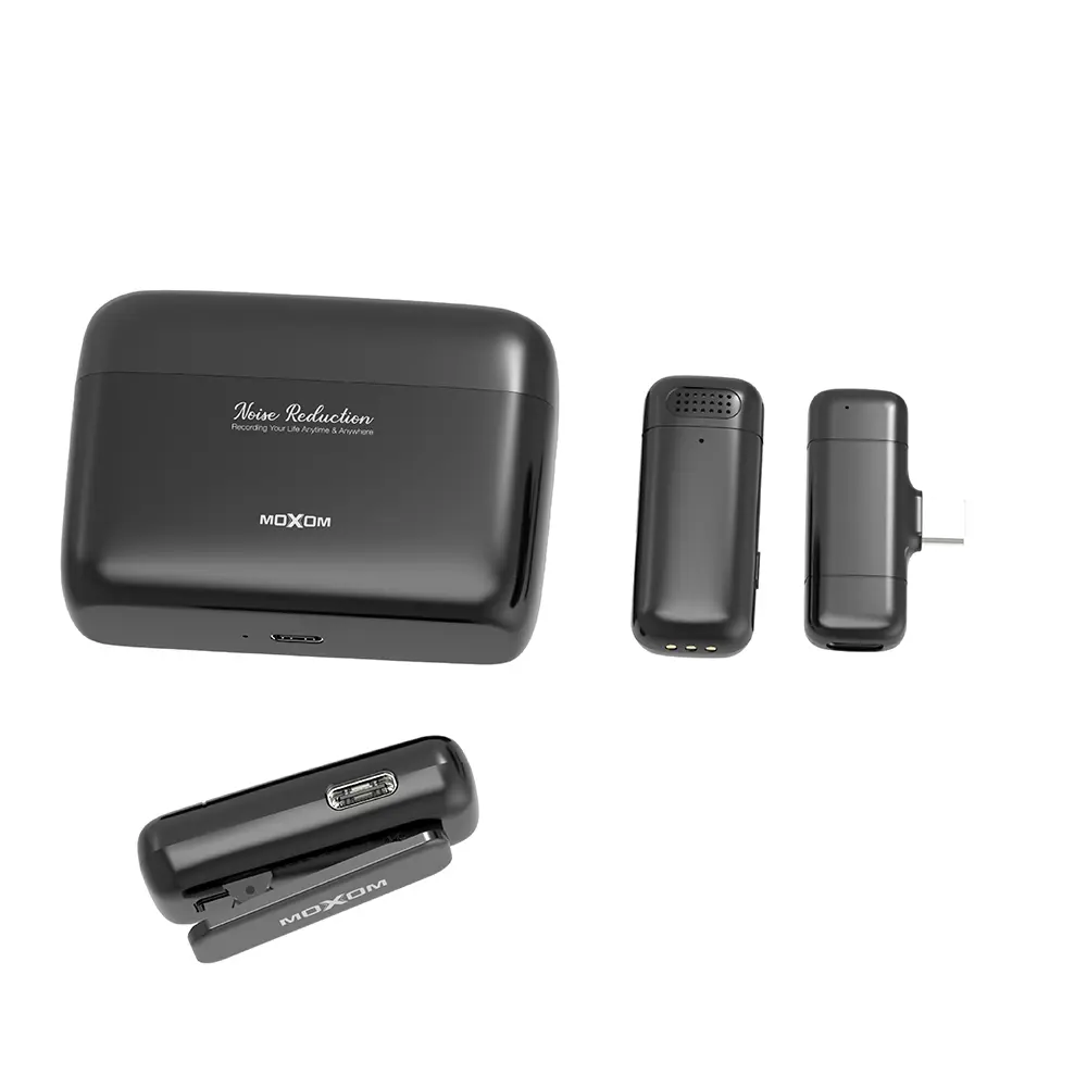 MOXOM Bežični mikrofon MX-AX64, Bluetooth,Type-C, Crni