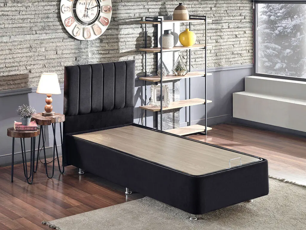 Hanah home Krevet Ela 90x38x190cm Crni