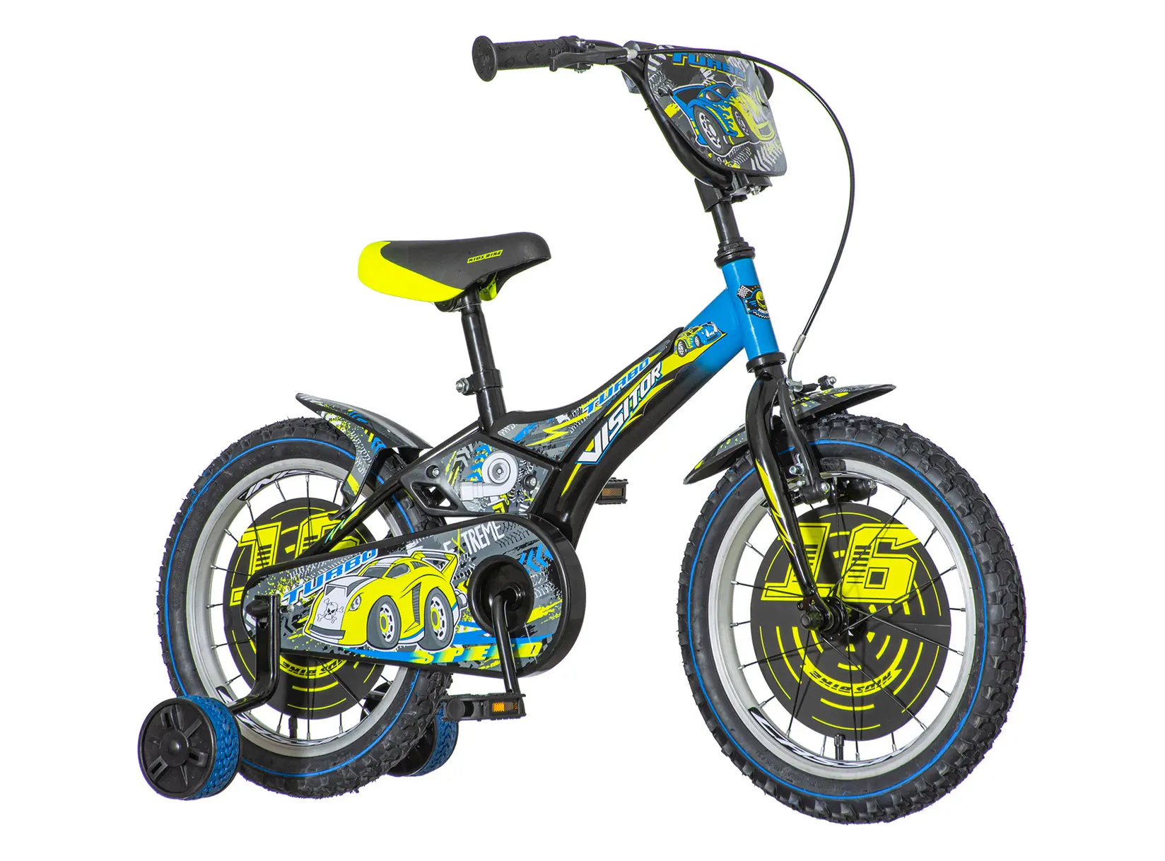 Visitor Bicikl za dečake Turbo 160, 16", Plavo-žuti