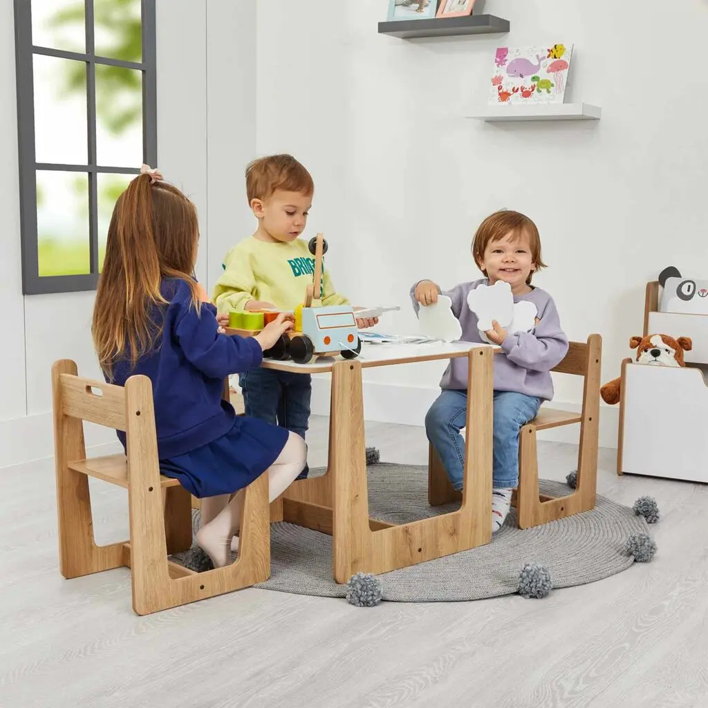 Hanah Home Dečiji set Sto i stolice, 47x45x60cm, Beli