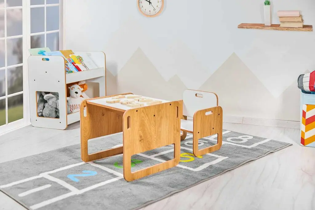 Hanah Home Dečiji set Sto i stolica, 40x35x38cm, Beli