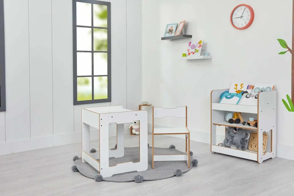 Hanah Home Dečiji set Sto i stolica, 56x55x45cm, Beli