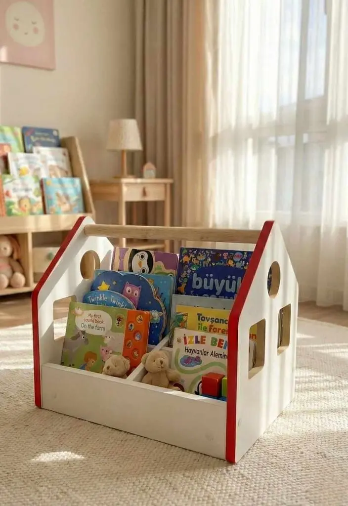 Hanah Home Organizator za knjige, 50x40x32cm, Crveni