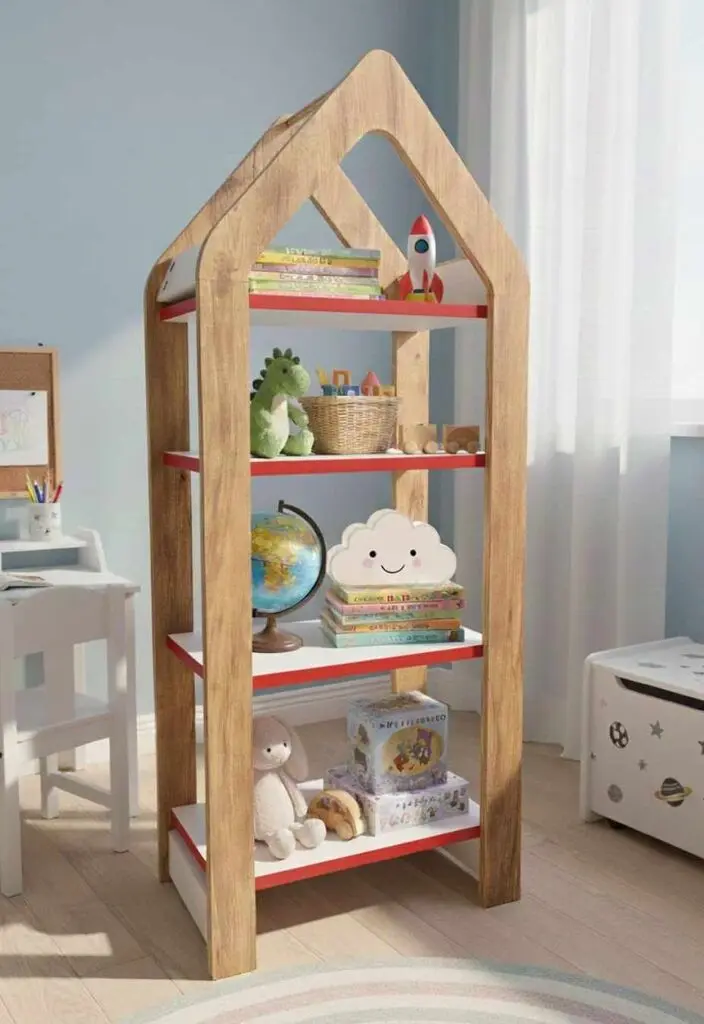 Hanah Home Dečija višenamenska polica, 50x120x35cm, Crvena
