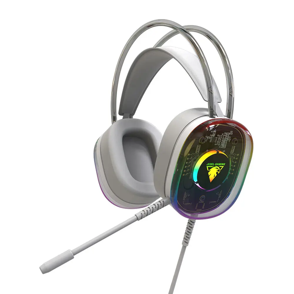 Jedel Gejmerske slušalice RGB sa mikrofonom GH580, Sive