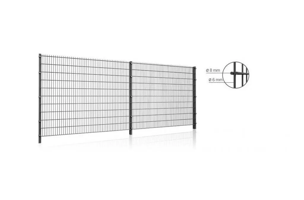 2D panelna ograda 8x6x8mm, Pocinkovana i plastificiran, 1,43x2,5 m, Antracit