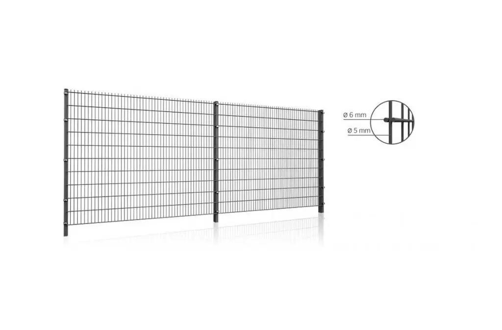 2D panelna ograda 6x5x6mm, Pocinkovana i plastificiran, 1,83x2,5 m, Antracit