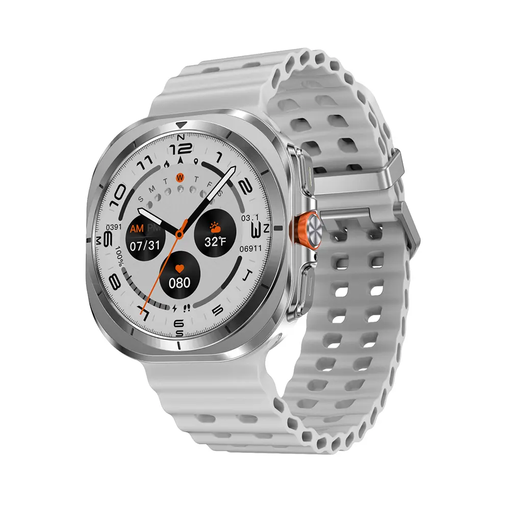 Smart watch DT WATCH ULTRA, Srebrni (bela silikonska narukvica)