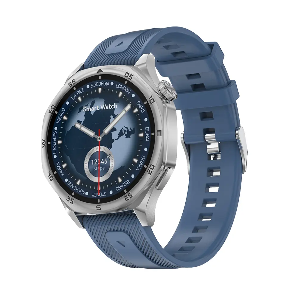 Smart Watch DT5 sivi (plava silikonska i braon kožna narukvica)