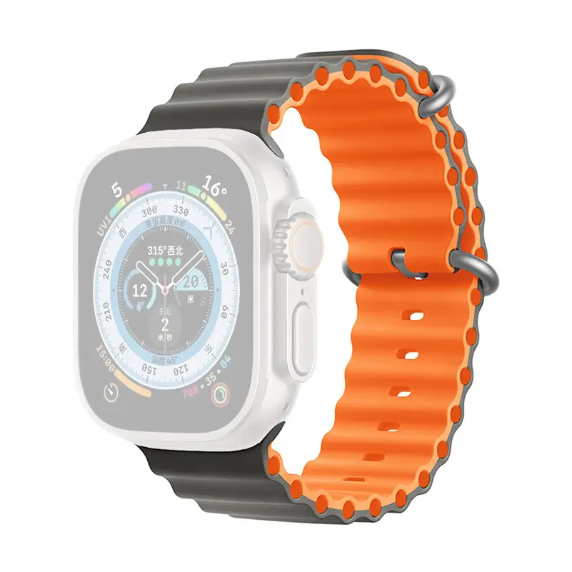 MOYE Zamenska narukvica za pametni sat Ocean, 44/45/49mm, Sivo-narandžasta