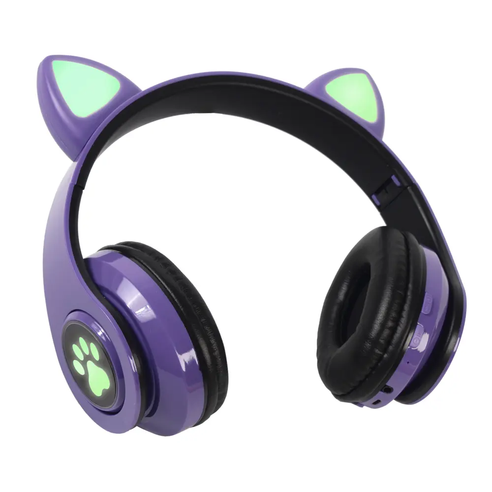 Bežične slušalice Cat Ear ljubicaste