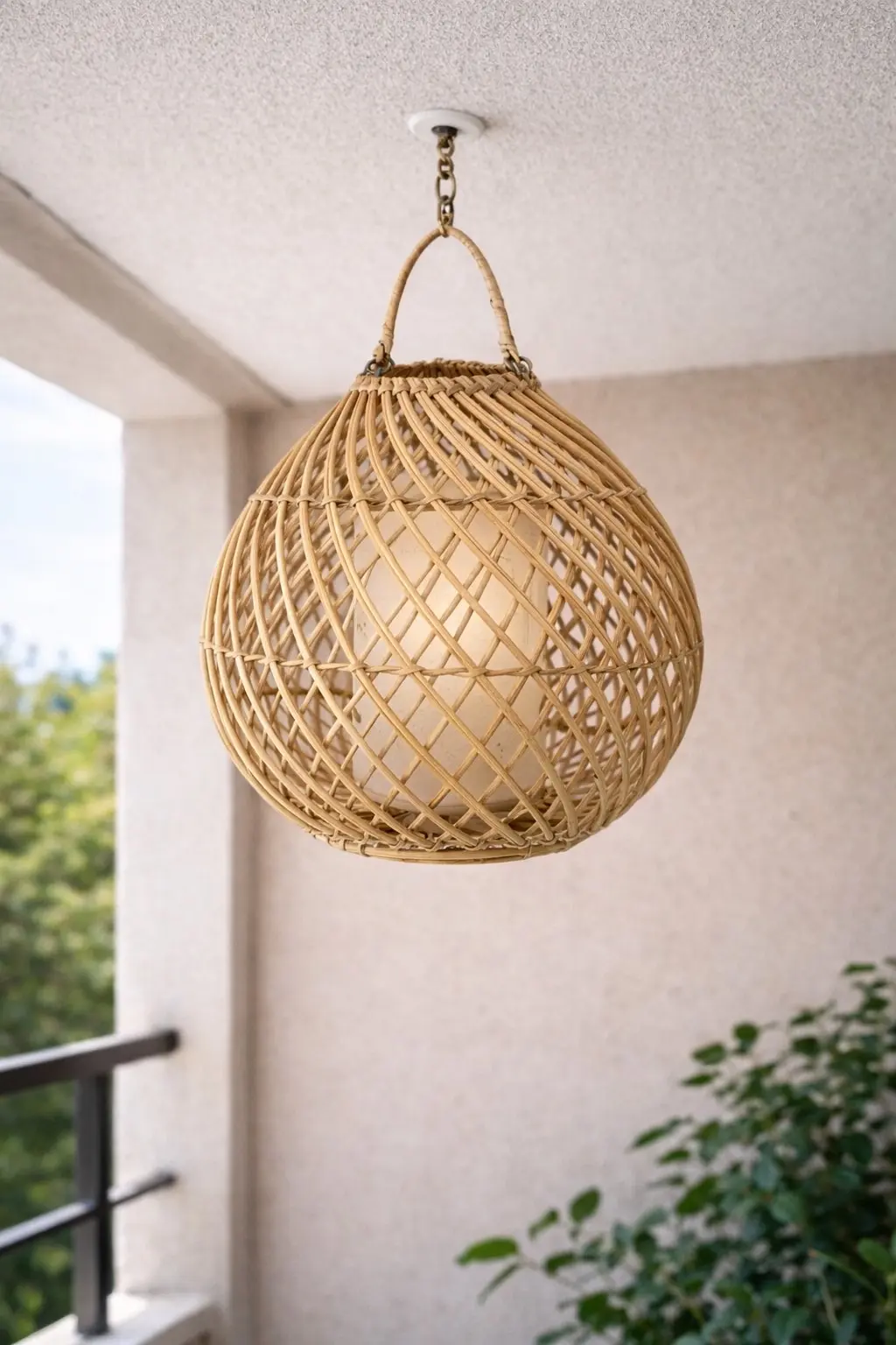 Bali - Ručni rad Luster, Ratan, 30 cm, Krem