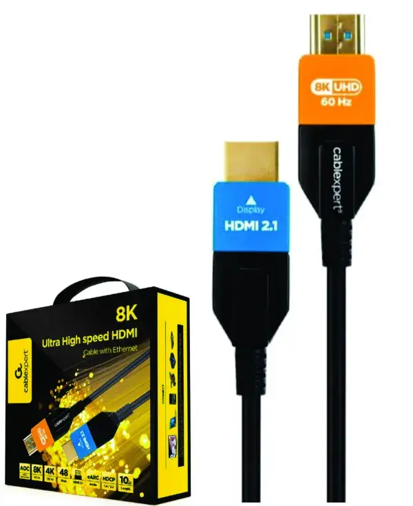 Gembird CC-HDMI8K-AOC-10M Aktivni optički HDMI kabal 2.1 8K UHD ULTRA High speed sa Ethernet,10m, Crni