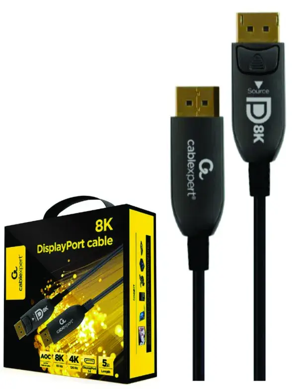 Gembird CC-DP8K-AOC-5M Aktivni optički kabal, DisplayPort v.1.4, (8K@60Hz/4K@120Hz), 5m, Crni