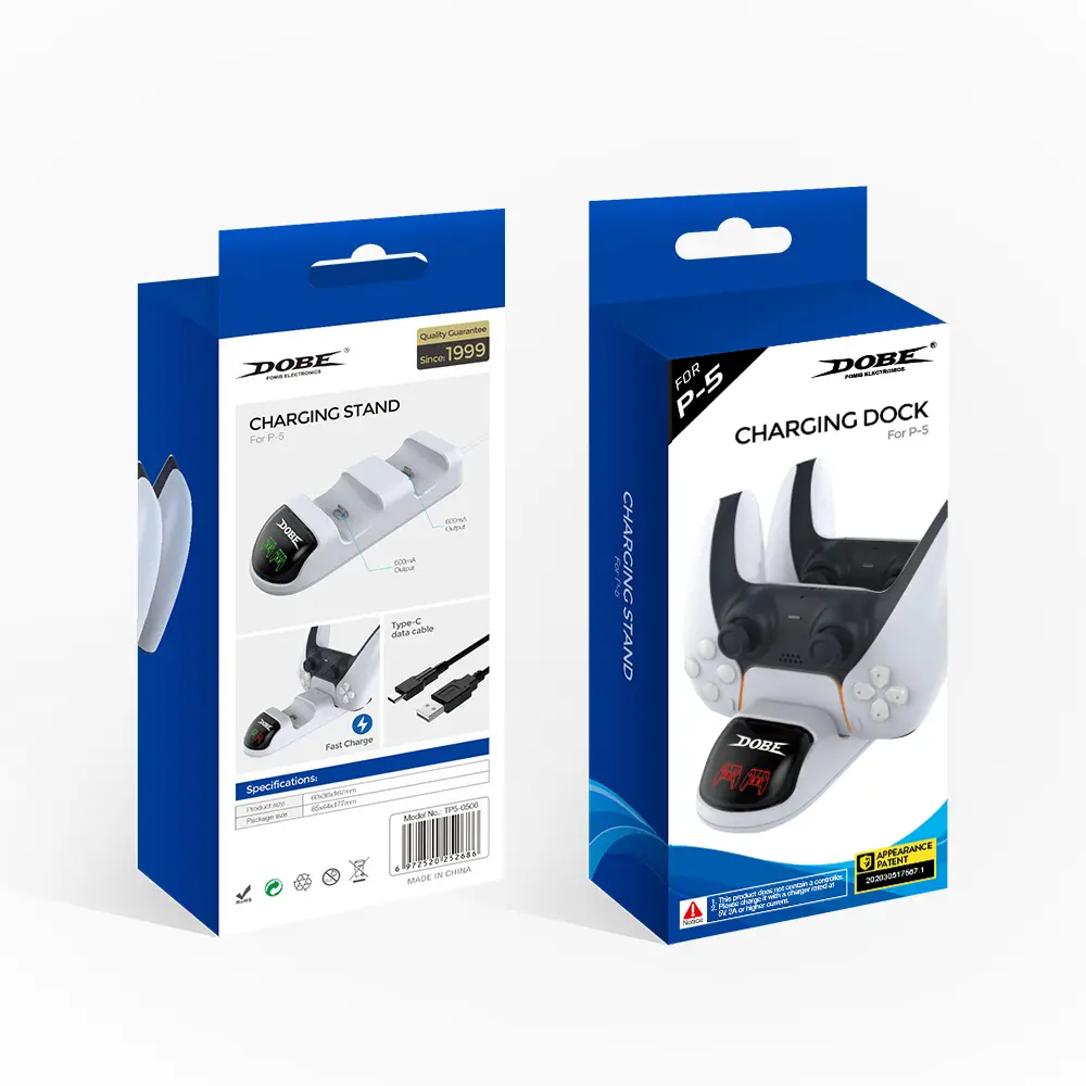 Dobe Punjač stalak za dva gamepada TP5-0506 PS5, Beli