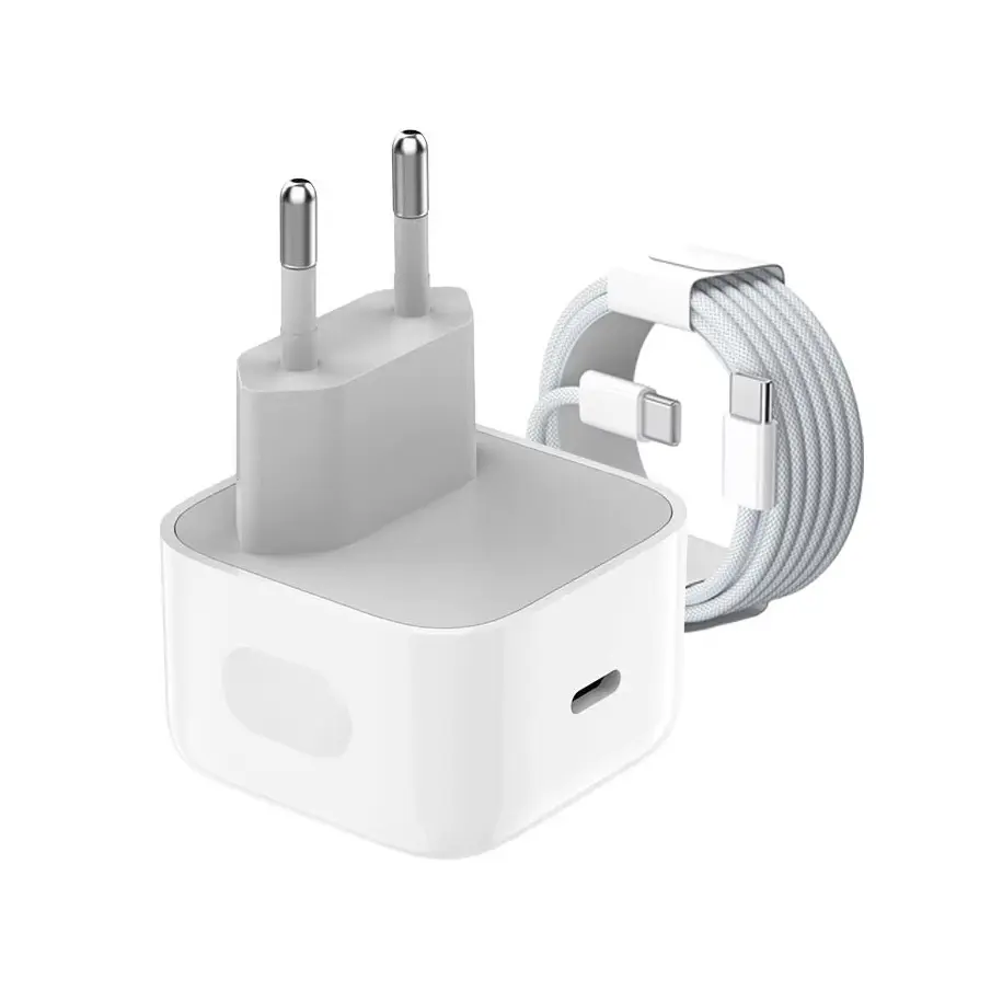 Kućni punjač PD Fast charger 40W za iPhone 17 sa PD Type C kablom CE beli