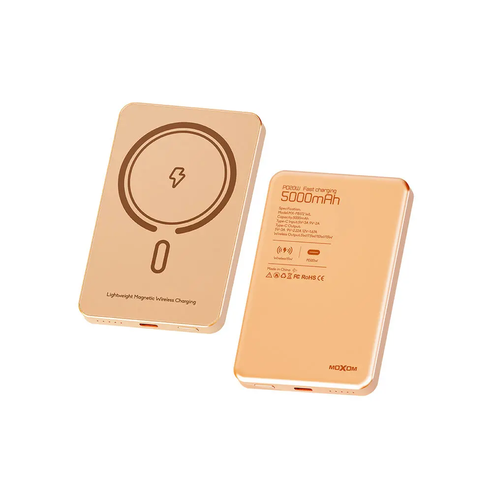 Moxom Power Bank Magsafe MX-PB172 SCP 22.5W + PD 20W 5000mAh, Zlatni