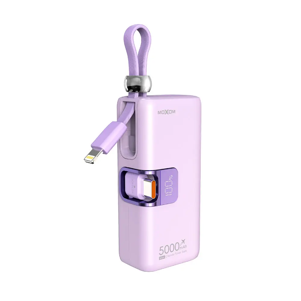 Moxom Power Bank MX‑PB161 PD20W + QC22.5W 5000mAh, Ljubičasti