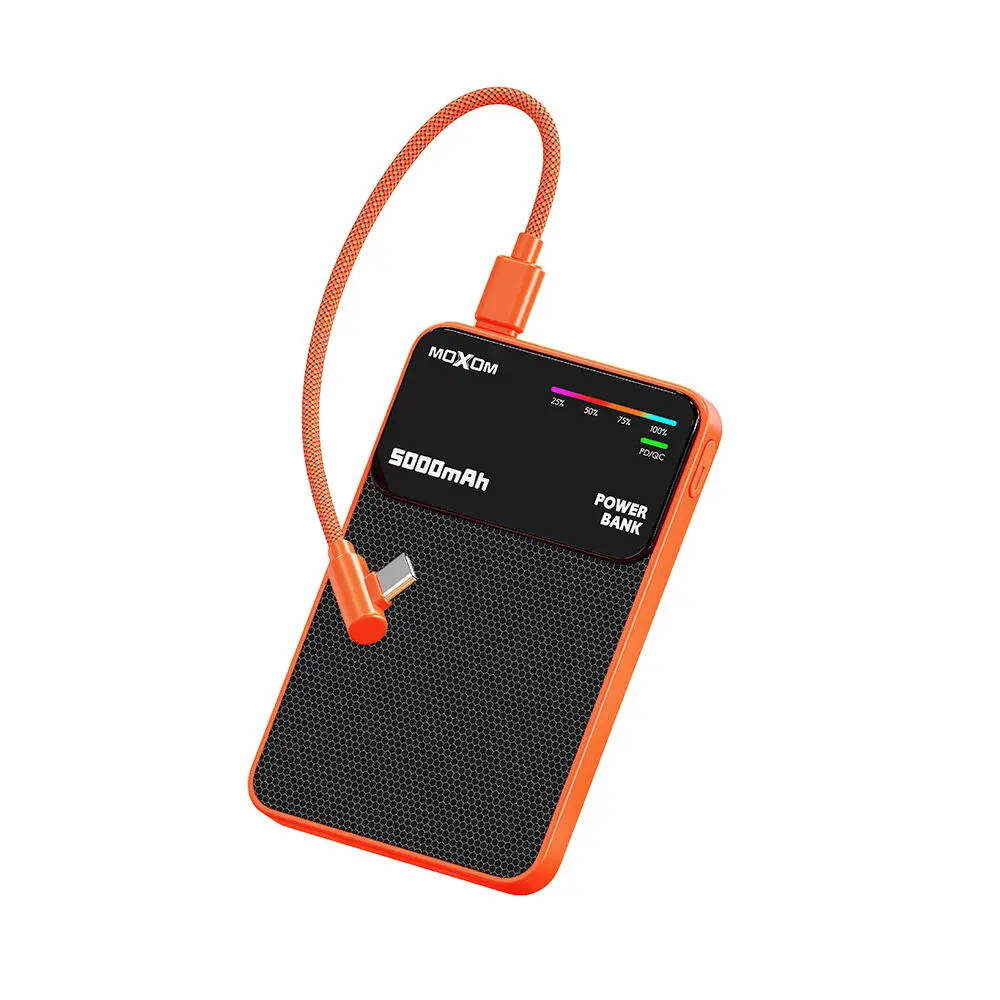 Moxom Power Bank MagSafe MX‑PB199 PD20W + 15W Wireless Type‑C to Type‑C 5000mAh, Narandžasti