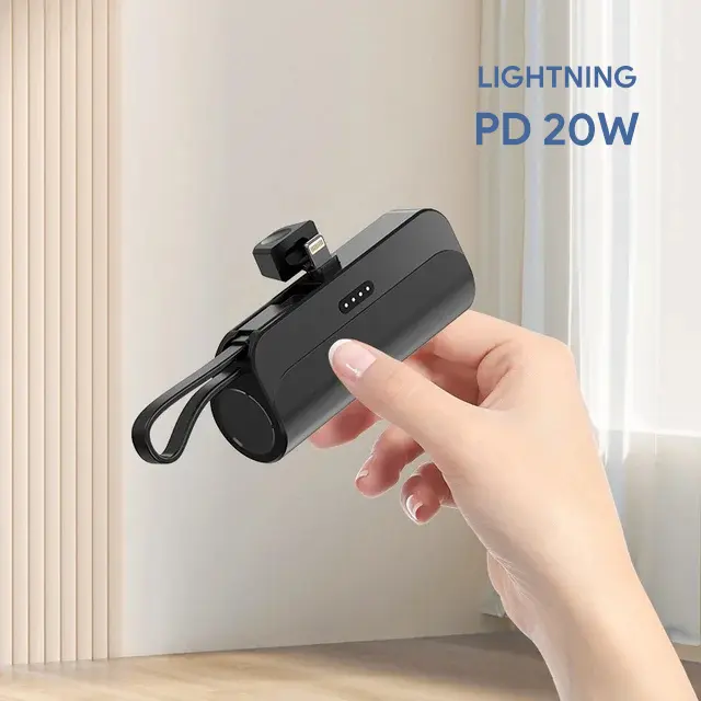 Eksterna baterija, 5000mAh, Lightning, Crna
