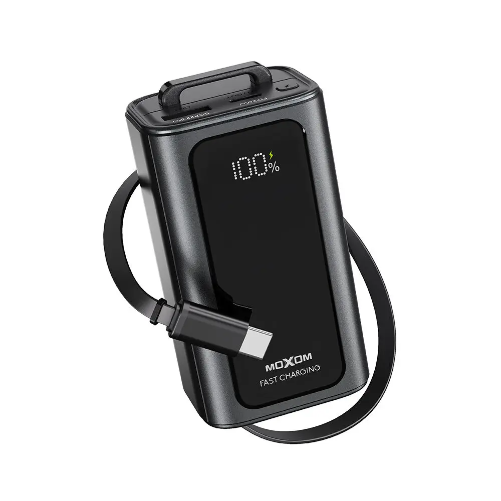 Moxom Power Bank prenosiva baterija MX-PB166 Hurricane, PD 20W + QC 22.5W, 10000mAh, Crni