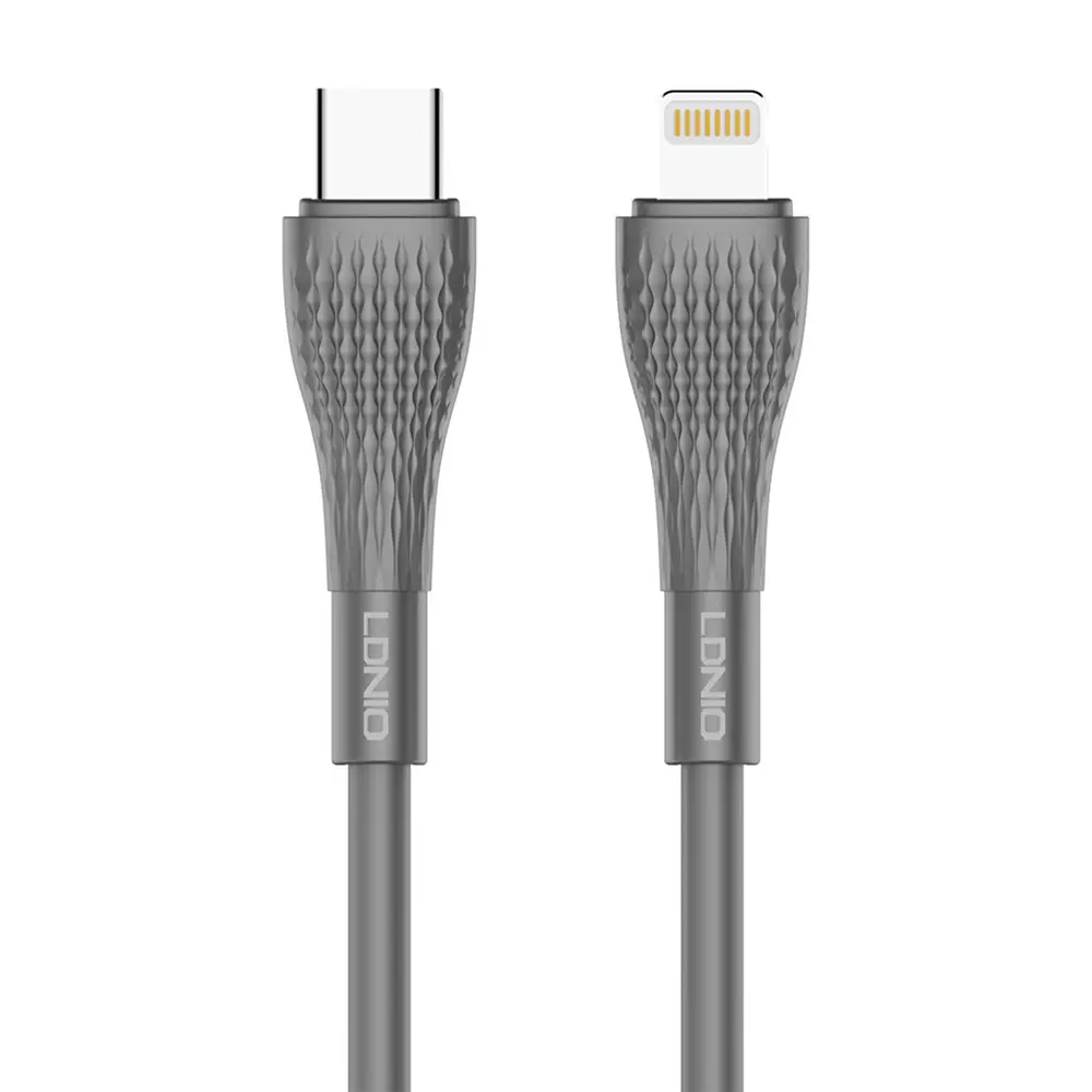 LDNIO LC671 USB data kabl Type-C na USB Lightning, 30W, 1m, Crni